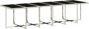 13dílný zahradní jídelní set s poduškami světle šedý polyratan 3278074