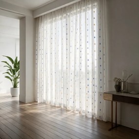 Voálová záclona s geometrickým designem metraž Ervi 1150