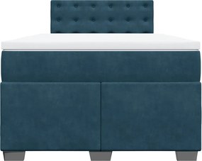Box spring postel s matrací modrá 120 x 190 cm samet 3288574