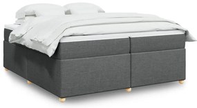 Box spring postel s matrací tmavě šedá 200x200 cm textil 3285402