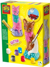 SES CREATIVE Odlévání a malování kočka se třpytkami kreativní set 1218