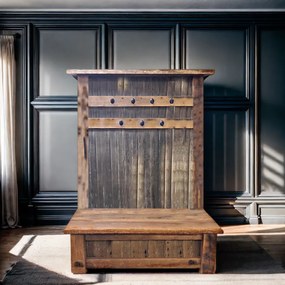Stará Krása – Ruční výroba Šatní věšák s lavicí ve vintage stylu