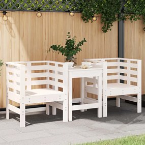 Zahradní židle 2 ks bílé 61,5 x 53 x 71 cm masivní borové dřevo - Default Title