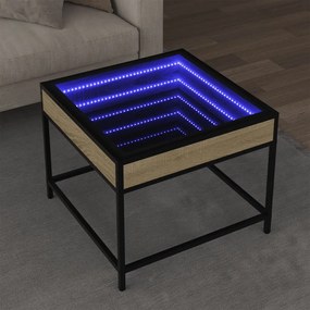 Konferenční stolek s Infinity LED dub sonoma 50 x 50 x 41 cm