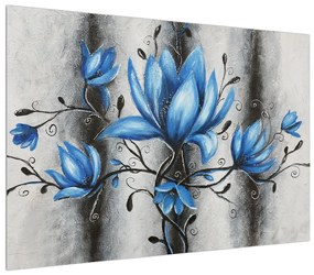 Obraz modrých květů (100x70 cm)