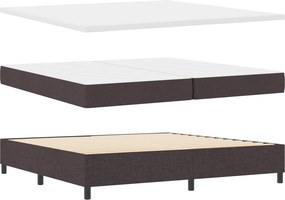 Postel s boxspringem s čelo Tmavě hnědá 200 x 200 cm textil 3344173