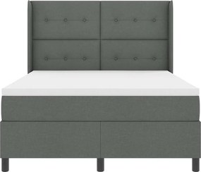 Postel s boxspringem s polštářem Tmavě šedá 200 x 140 cm textil 3341645