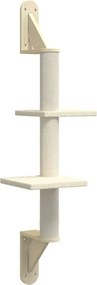 Nástěnné škrabadlo pro kočky se sloupkem krémové 108 cm 172410
