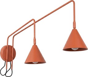 Sollux Lighting Nástěnné svítidlo NOX 2 okrově červené s vypínačem