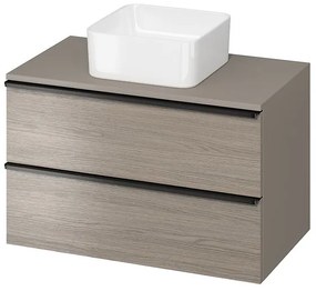 Cersanit - VIRGO závěsná skříňka pod umyvadlo s deskou 80cm, šedá-černá, S522-031