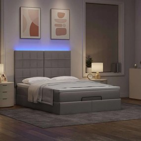 Osmanský rám postele s matrací taupe 140x200cm textil 3314014