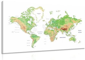 Obraz klasická mapa světa s bílým pozadím - 60x40 cm