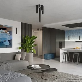 Závěsné svítidlo SOLLUX KARBON 3L černá GU10 3x10W bez žárovek SL.1575