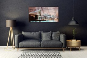 Obraz na skle Most Město Architektura 125x50 cm