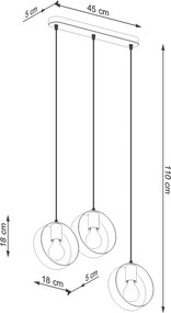 Sollux Lighting Závěsné svítidlo TITRAN 3 bílé