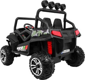 Ramiz Terénní bugina pro děti maskáčová + pohon 4x4 + dálkové ovládání + nosič zavazadel + rádio MP3 + LED