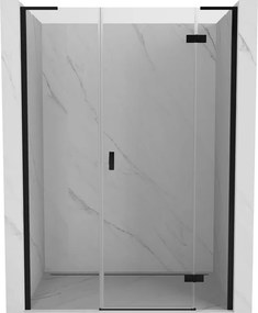 Mexen Mist-H L, 1-křídlé sprchové dveře pravé 155 cm, čiré sklo, černý profil, 8A5L-155-001-70-00-P