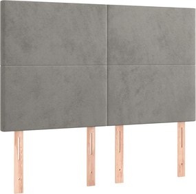 Čelo postele světle šedé 144x5x118/128 cm sametové 3116100