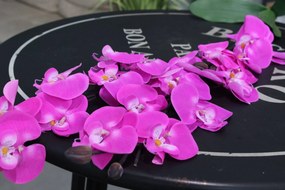 Tmavorůžová umělá třístonková orchidej 95cm