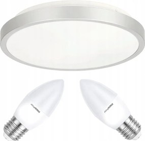 LED stropní svítidlo semo-r silver - 2xe27 ip20 + 2xe27 10w svíčka - teplá bílá