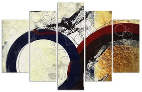 Gario Obraz na plátně Tmavé kruhy - 5 dílný Rozměry: 100 x 70 cm