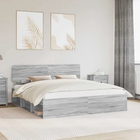 Rám postele Šedá Sonoma 200 x 200 cm Masivní borové dřevo 3412038