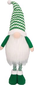 Vánoční dekorace skřítek bílá / zelená 108 cm