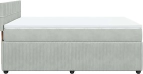 Box spring postel s matrací světle šedá 140x190 cm samet 3290034