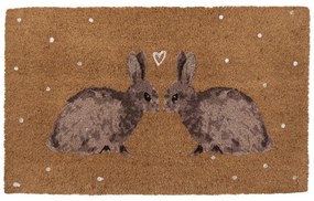 Kokosová rohožka s motivem králíčků Bunnies in Love - 75*45*1 cm