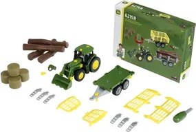 Traktor John Deere s natáčecím řízením a 2 přívěsy / Traktor / 2 přívě