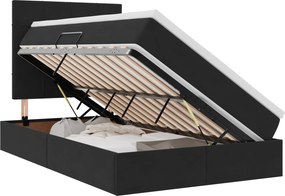 Postel s úložným prostorem a matrací Černá 120 x 200 cm samet 3372023