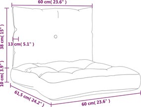 vidaXL Podušky na palety 2 ks textil [360853] Barva: zelená a růžová