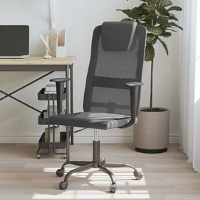 Petromila Kancelářská židle nastavitelná šedočerná síťovina a umělá kůže
