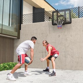 SPORTNOW basketbalový koš s deskou pro venkovní a vnitřní použití, basketbalová deska s ocelovou obroučkou Ø45 cm a sítí, montáž na zeď, basketbalová…