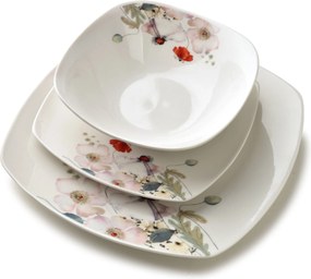 Porcelánová jídelní sada LEA Light 18 ks bílá/barevná