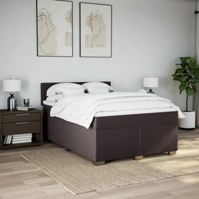 Box spring postel s matrací tmavě hnědá 140x200 cm textil 3288214