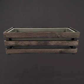 AMADEA Dřevěný obal na truhlík tmavý, 52x21,5x17cm, český výrobek
