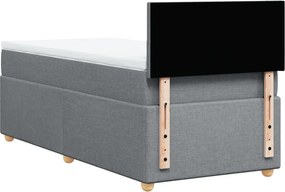 Box spring postel s matrací světle šedá 90x200 cm textil 3286556