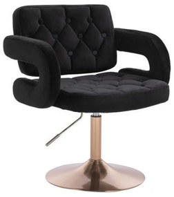 LuxuryForm DESIGN Otočná židle ADRIA VELUR na zlatém talíři - černá