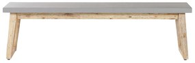 Lavice z betonu a akátového dřeva šedá 160 cm ORIA Beliani