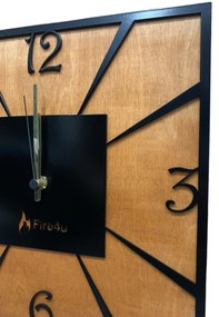 Fire4u hranaté nástěnné hodiny Klasik, černá matná