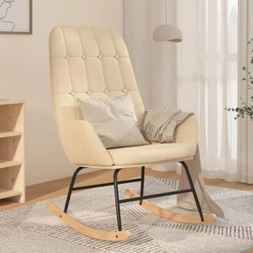 Houpací křeslo krémové textil 341255