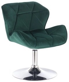 LuxuryForm DESIGN Otočná židle MILANO VELUR na stříbrném talíři - zelená