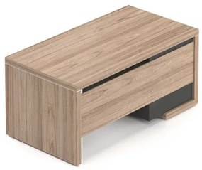 Stůl Lineart 160 x 85 cm + levý kontejner a krycí panel / Jilm tmavý a antracit