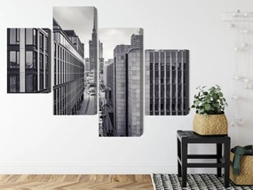 Vícedílný obraz Černobílé Panorama Centra Varšavy Nedostatek Nedostatek Plátno Canvas 160x100