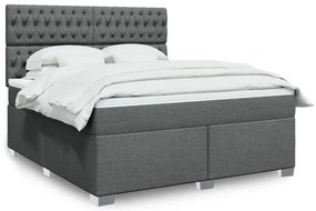Box spring postel s matrací tmavě šedá 180x200 cm textil 3290575