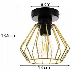 Stropní svítidlo Nuvola 1, 1x zlaté drátěné stínítko, (výběr ze 2 barev konstrukce)