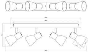 Globo 54307-4W - Bodové svítidlo CLAUDE 4xE14/40W/230V černá/dřevo