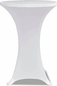 Potahy na koktejlový stůl Ø 80 cm, bílé strečové, 2 ks 241203