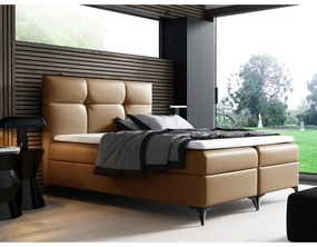 Kontinentální postel Durian, Rozměr postele: 160x200, Barva:: ekokůže Soft 011 (černá)